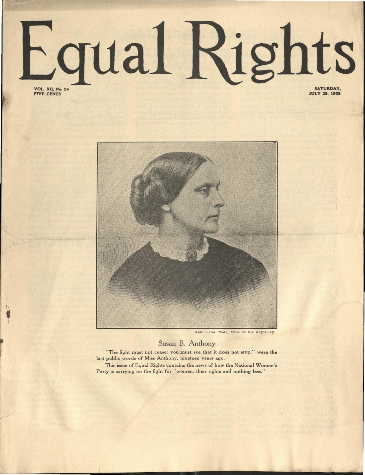 VSU Indexing the Equal Rights Magazine
